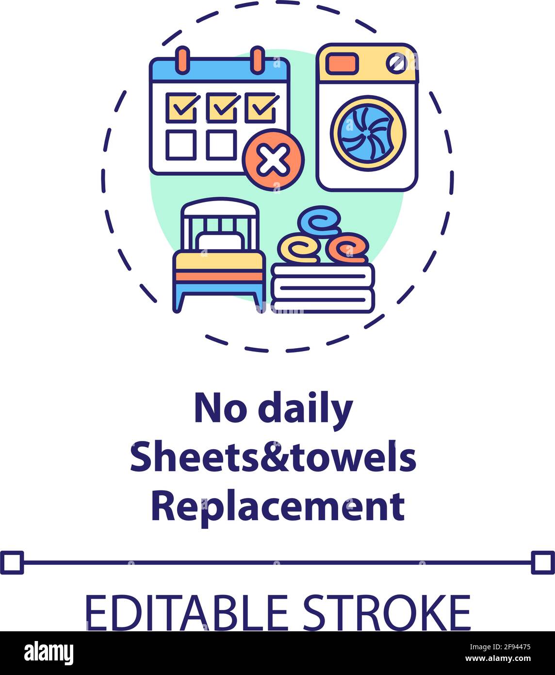No daily sheets and towels replacement concept icon Stock Vector Image ...