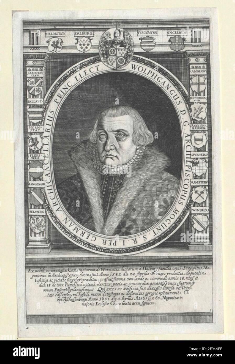 Dalberg, Wolfgang Kurfürst Archbishop of Mainz Stecher: Furck ...