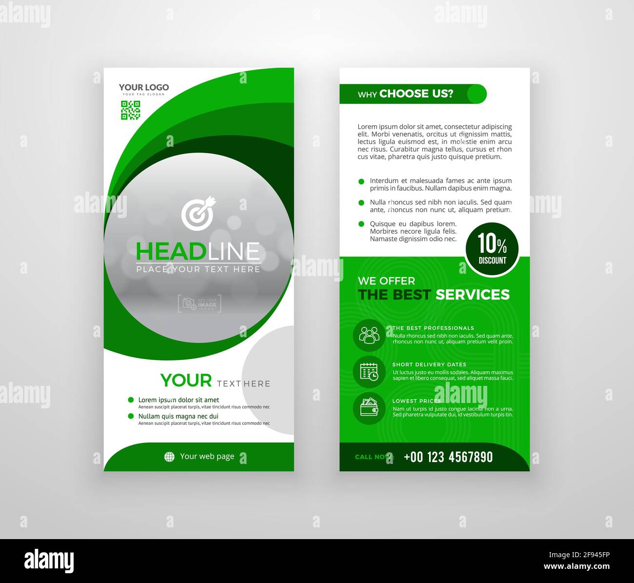 Double-sided DL flyer design. Brochure or flyer template. Layout with ...