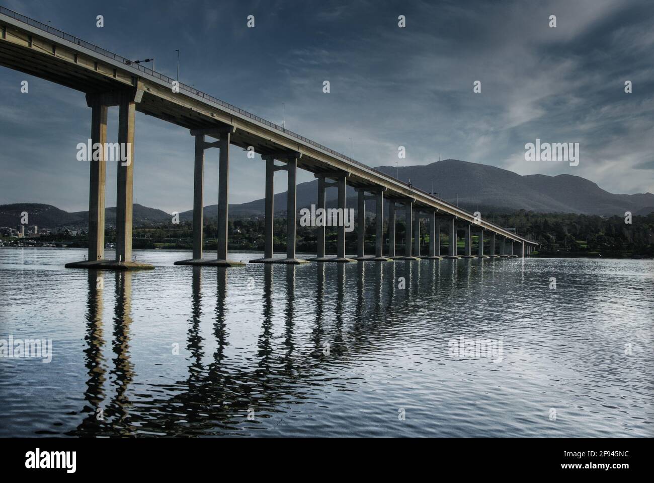 HOBART, AUSTRALIA - Sep 12, 2009: An image of the Tasman Bridge in ...