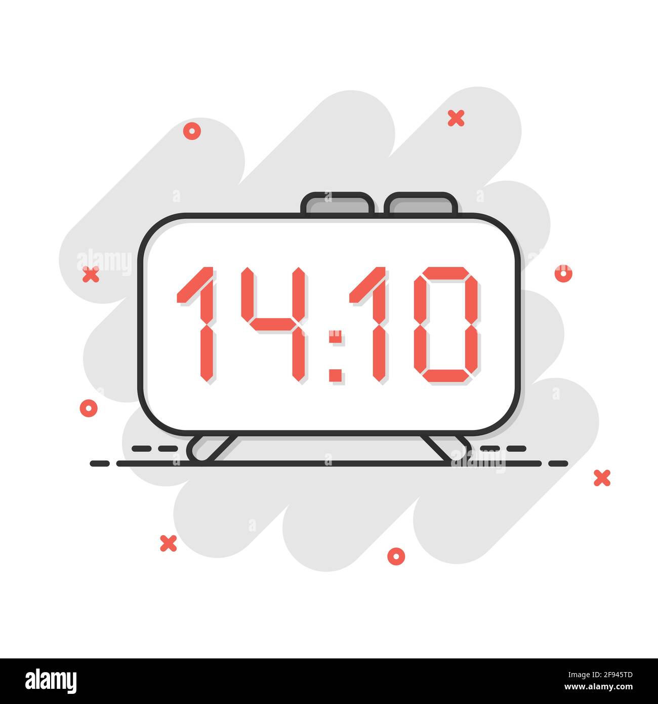 Clock sign icon in comic style. Time management vector cartoon ...