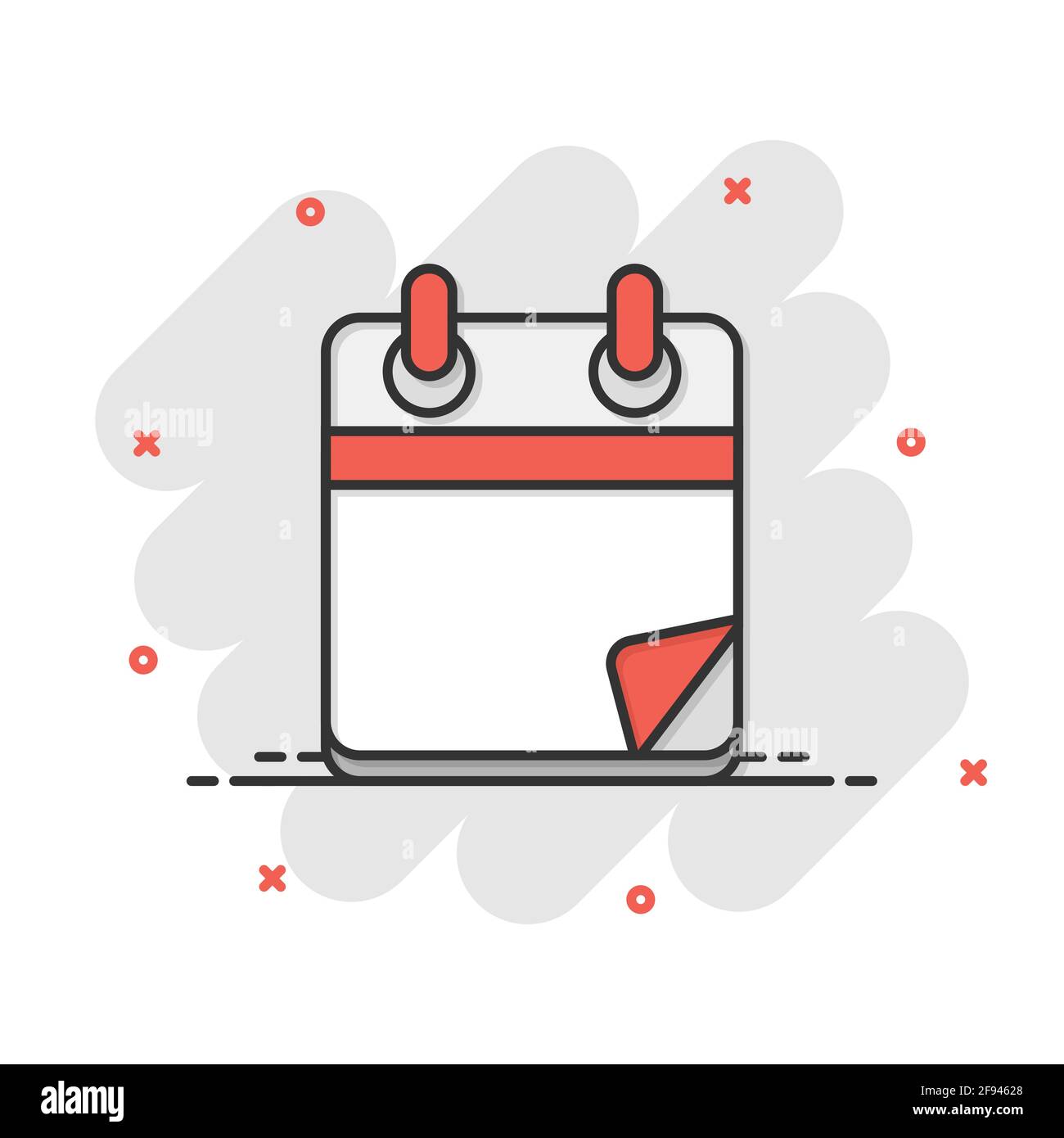 Calendar organizer icon in comic style. Appointment event vector ...