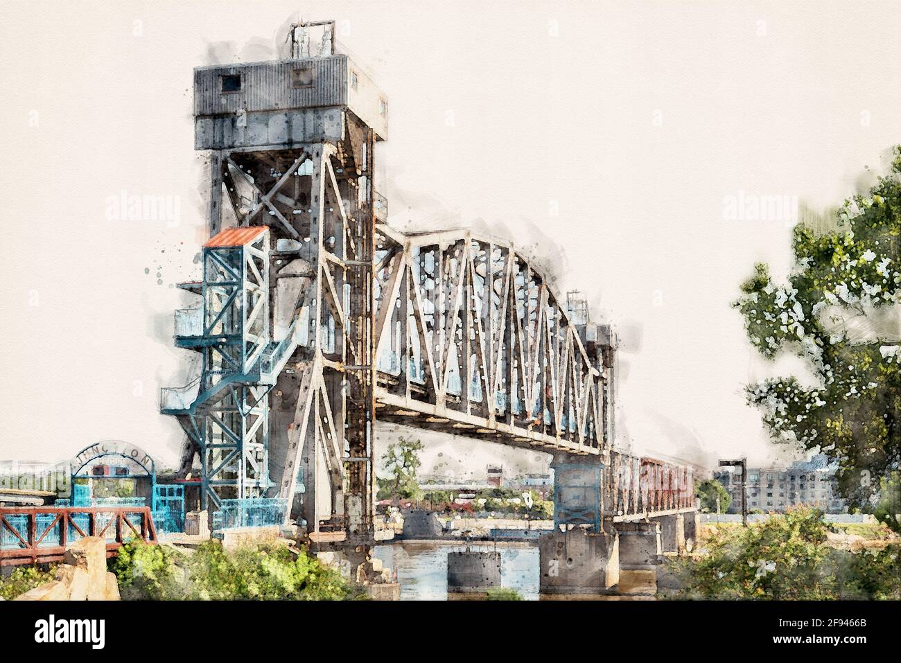 Junction bridge over the arkansas river in little rock hi-res stock ...