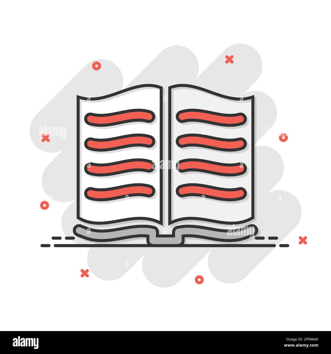 Open book icon in comic style. Literature vector cartoon illustration ...