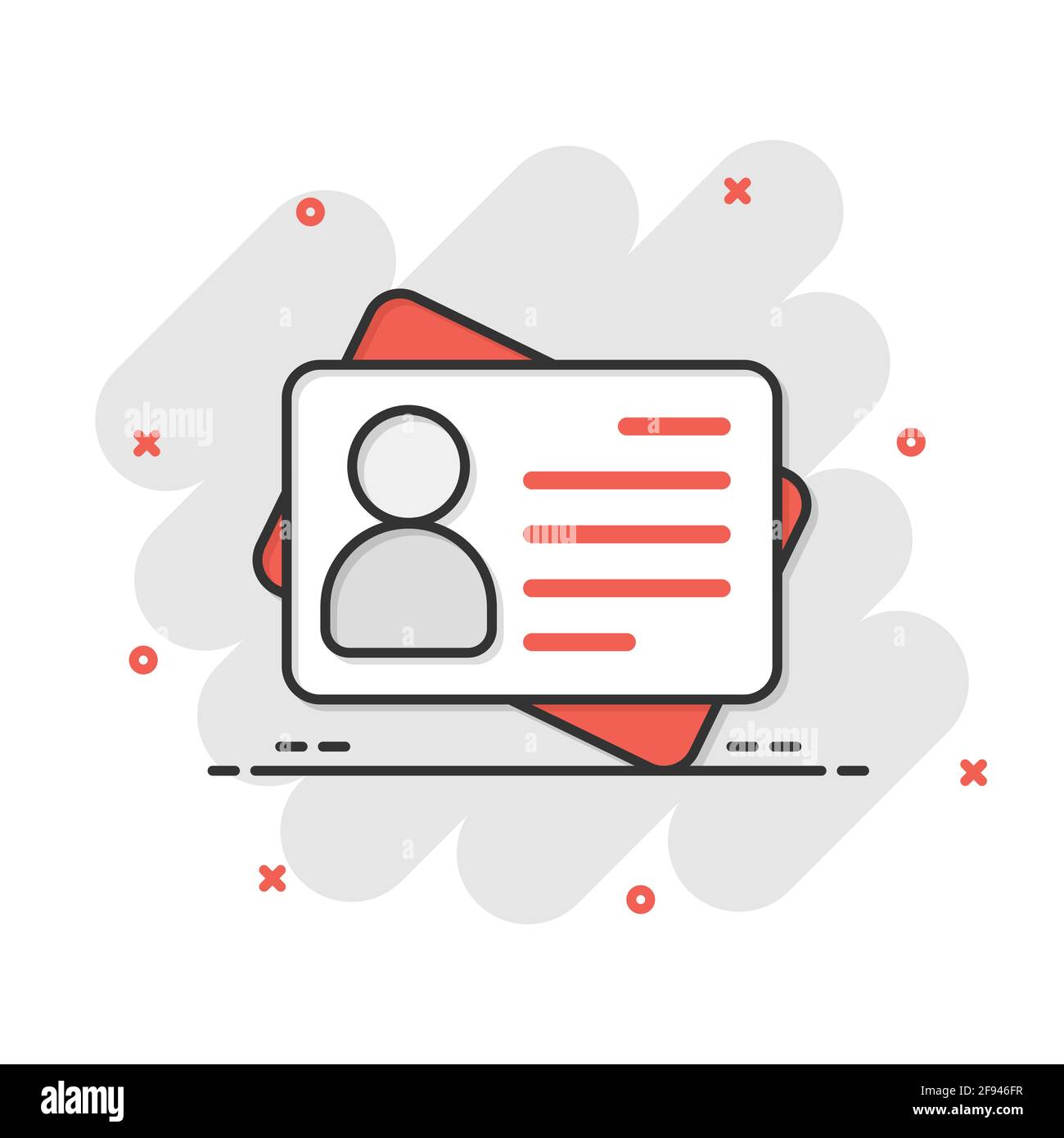 Id card icon in comic style. Identity tag vector cartoon illustration ...