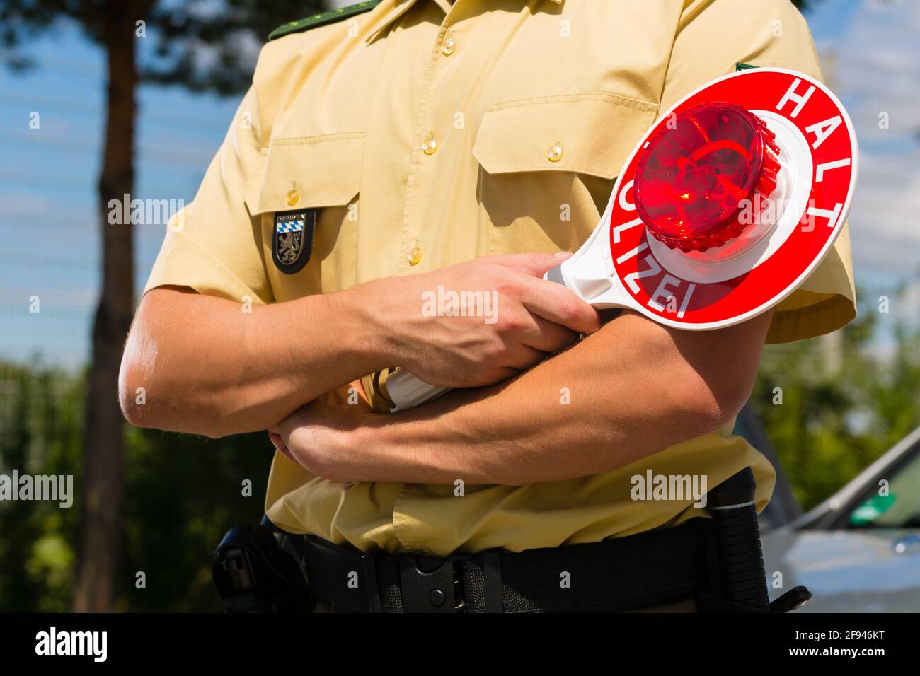 Police - policeman or cop in uniform stop car in traffic control Stock ...