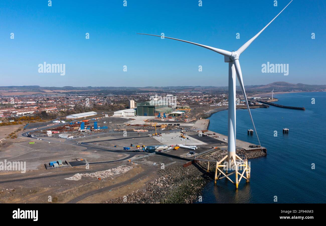 Methil, Scotland, UK. 16 April 2021. A Methil fabrication yard in Fife ...