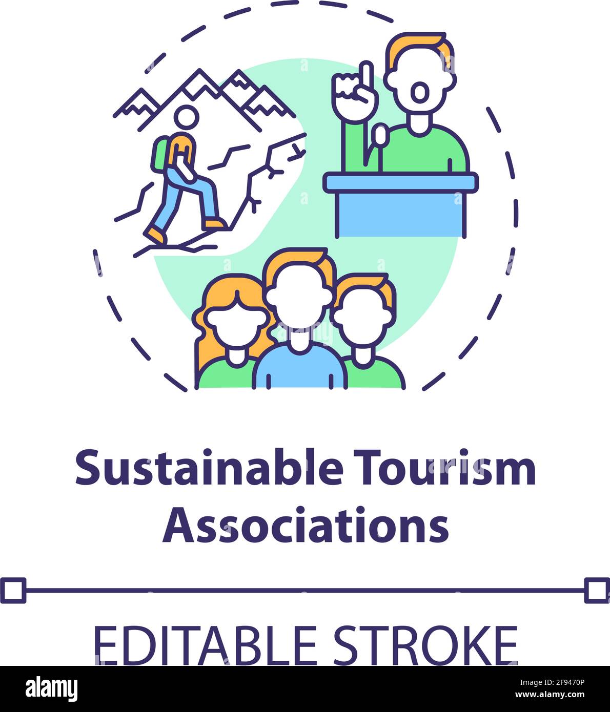 Sustainable tourism associations concept icon Stock Vector Image & Art ...
