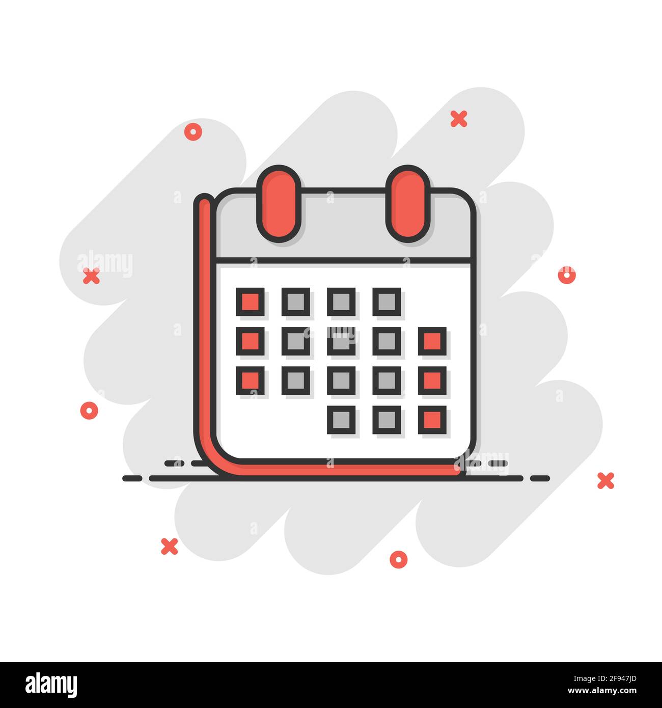 Calendar organizer icon in comic style. Appointment event vector ...