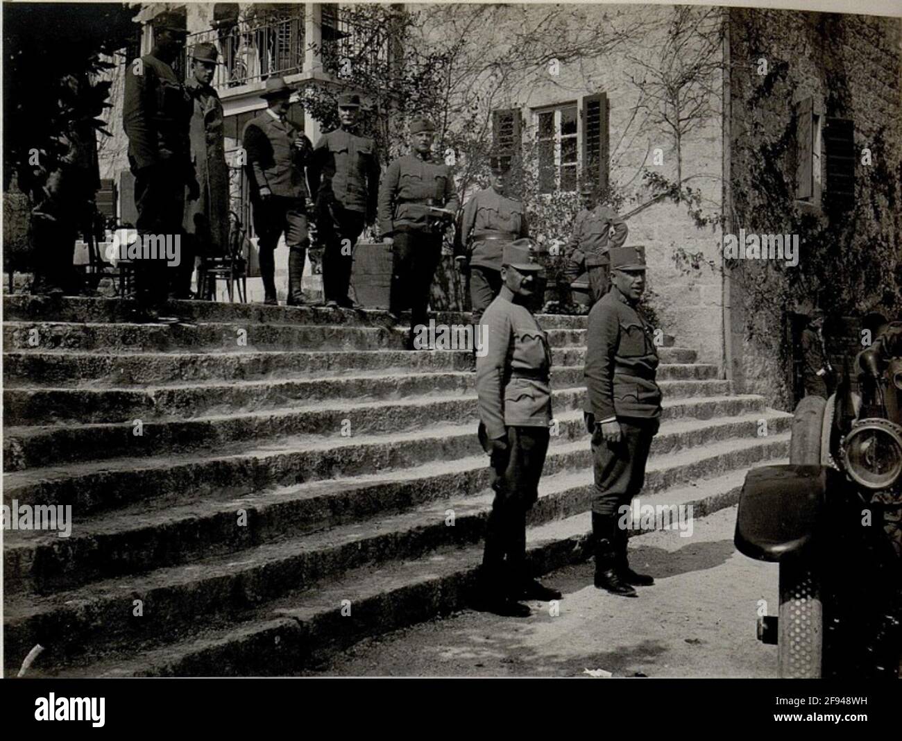 Archduke Franz Karl Salvator and Colonel Zuber at the exit of ...