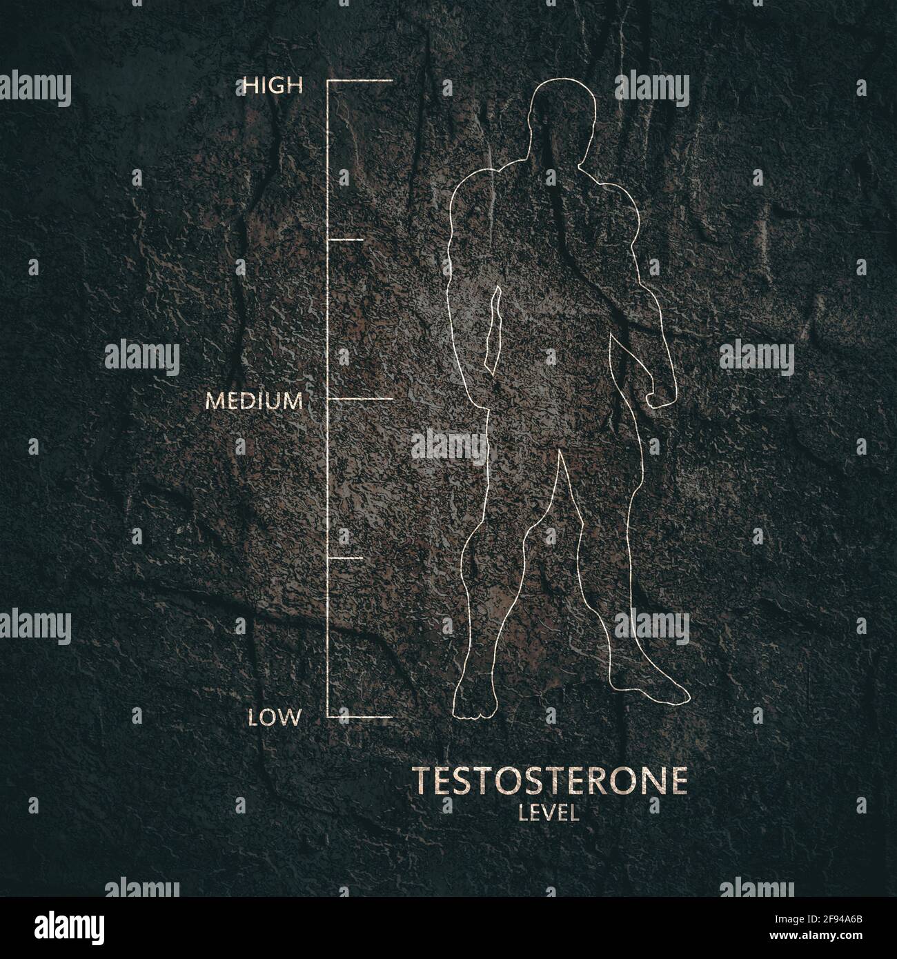 Hormone testosterone level measuring scale. Health care concept ...