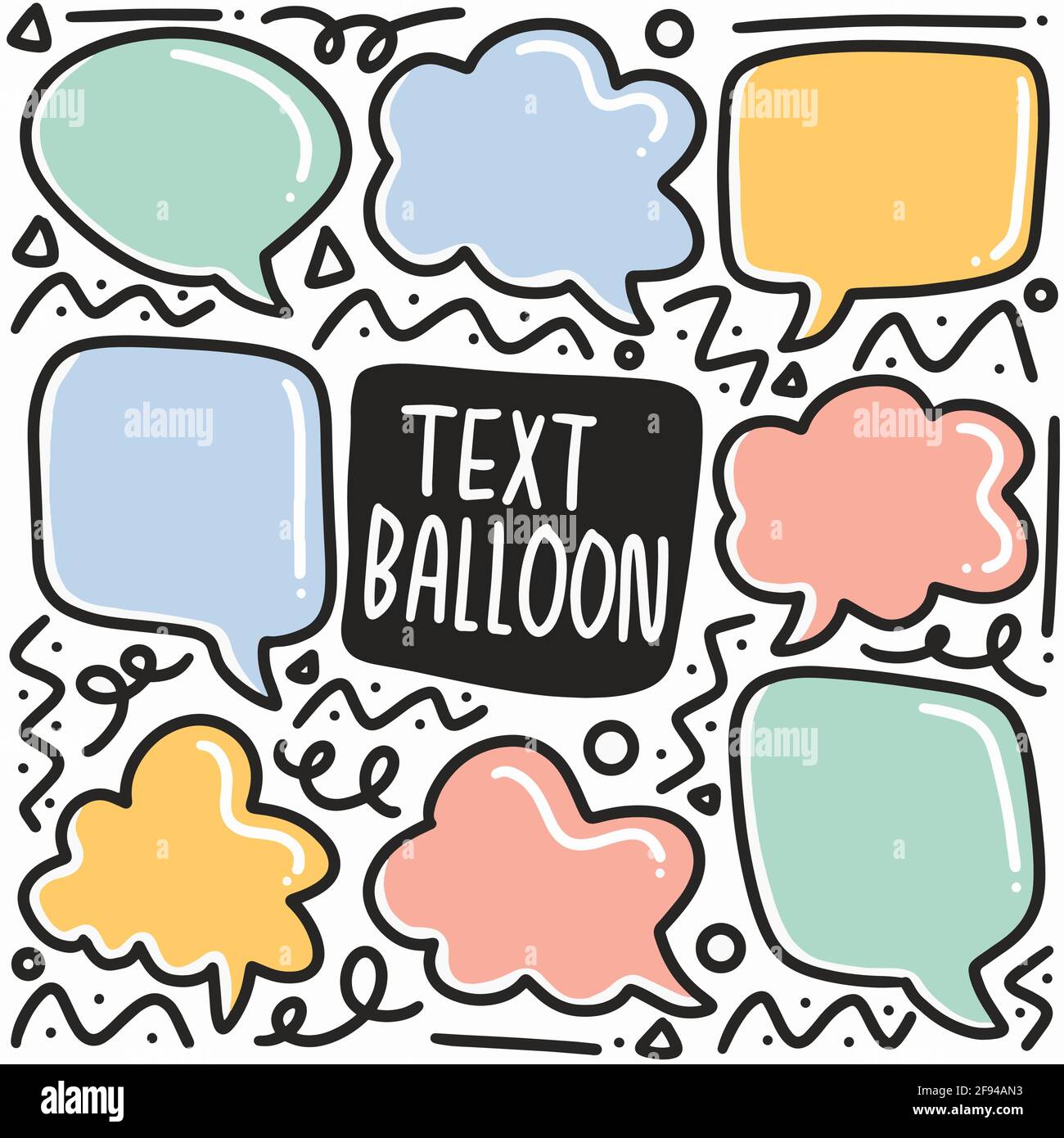 hand drawn text balloon doodle set Stock Vector Image & Art - Alamy