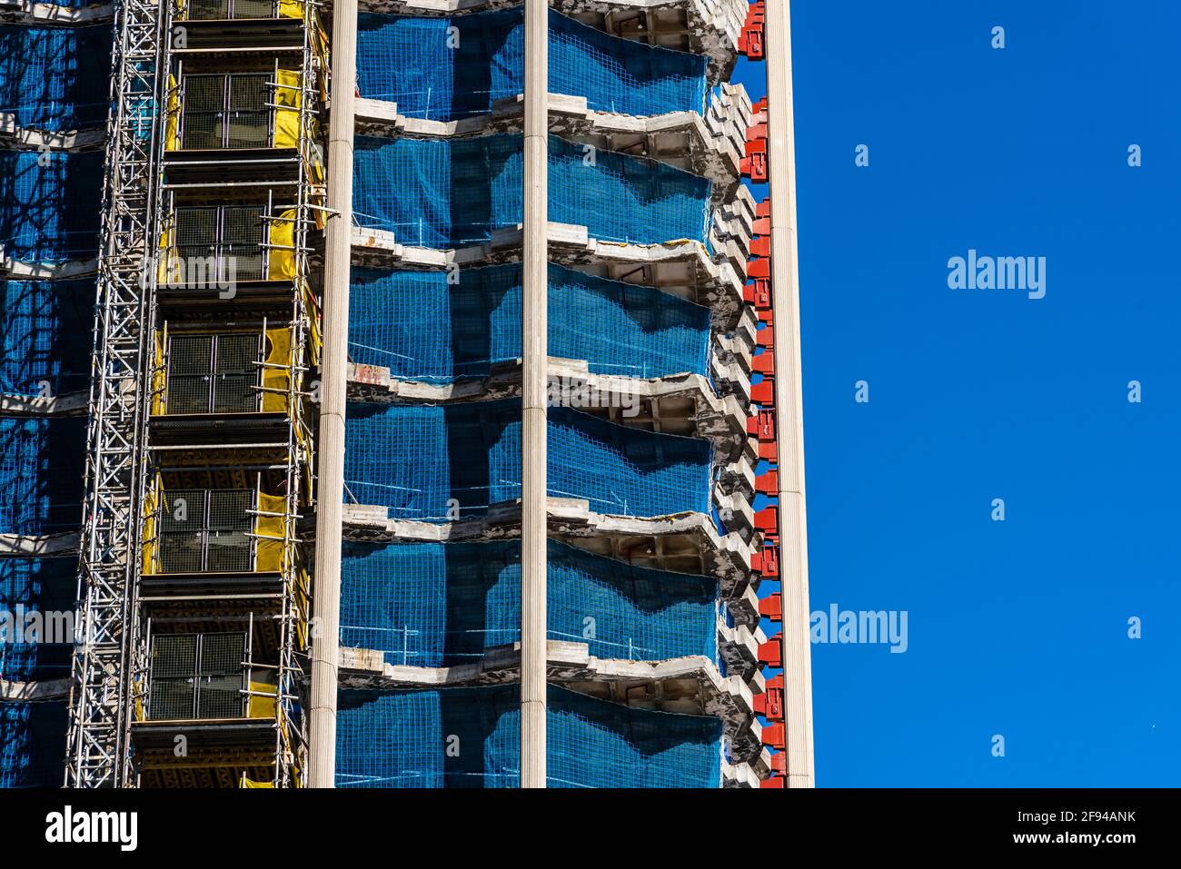 Structural works in skyscraper under renovation Stock Photo - Alamy