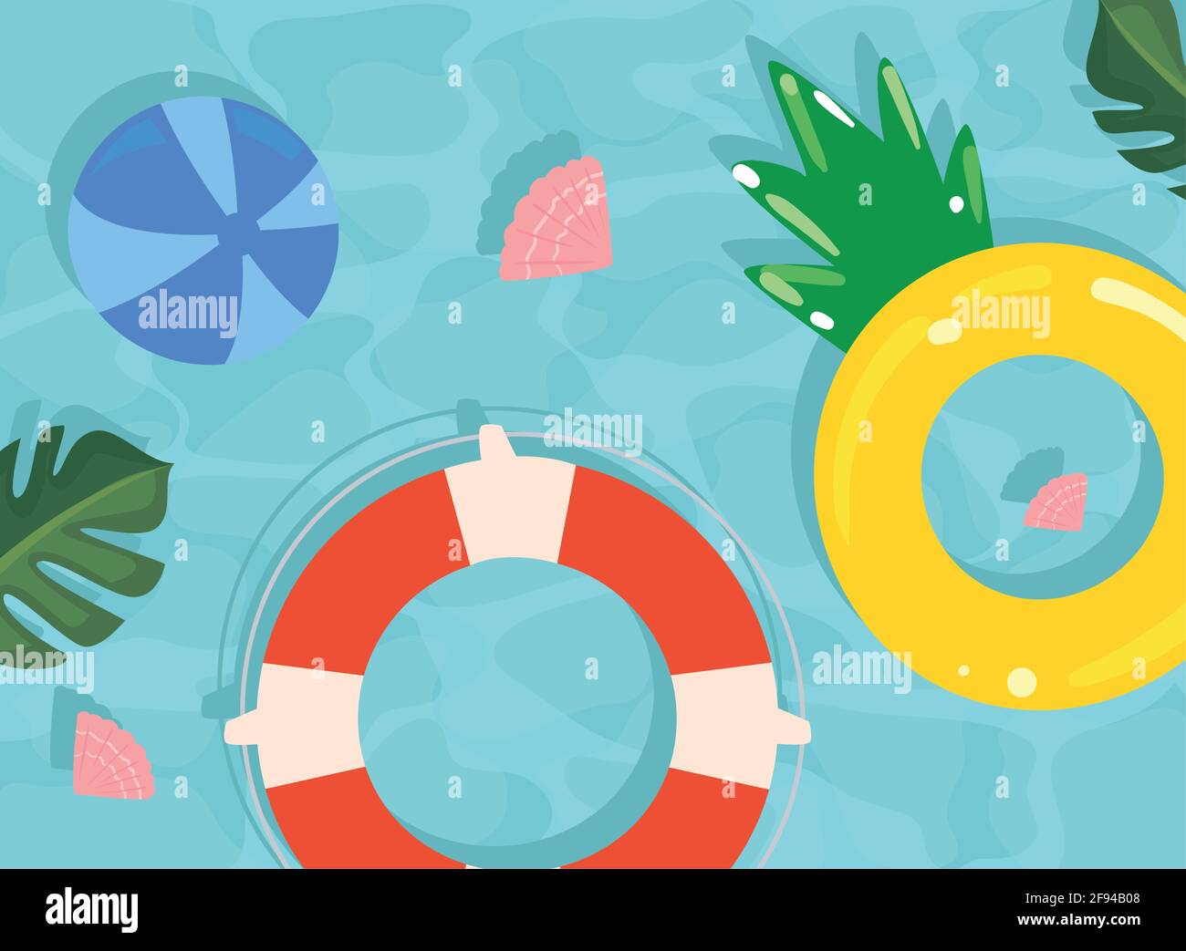 summer floats at pool water Stock Vector Image & Art - Alamy