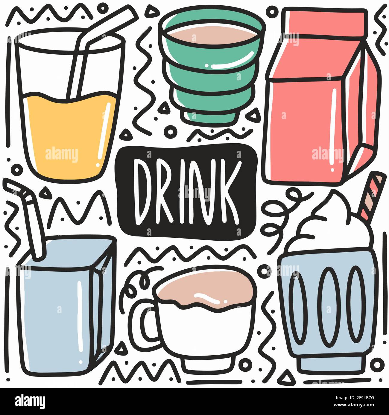 Hot coffee hand drawn clipart hi-res stock photography and images - Alamy