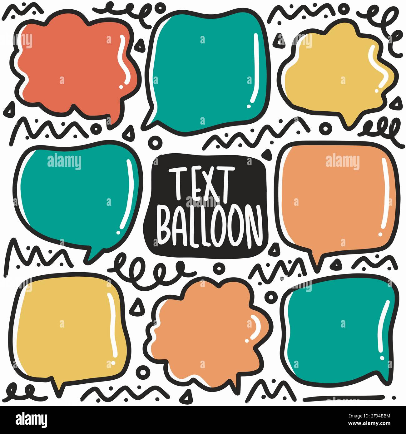 hand drawn text balloon doodle set Stock Vector Image & Art - Alamy