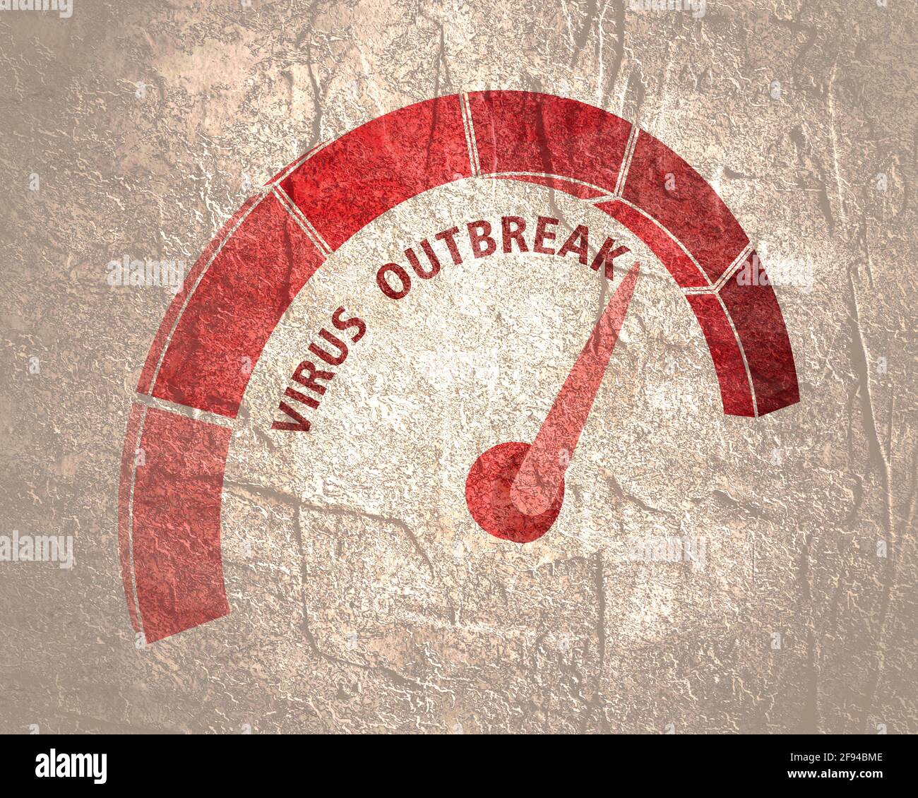 Scale with arrow. Virus outbreak level measuring device icon. Sign ...