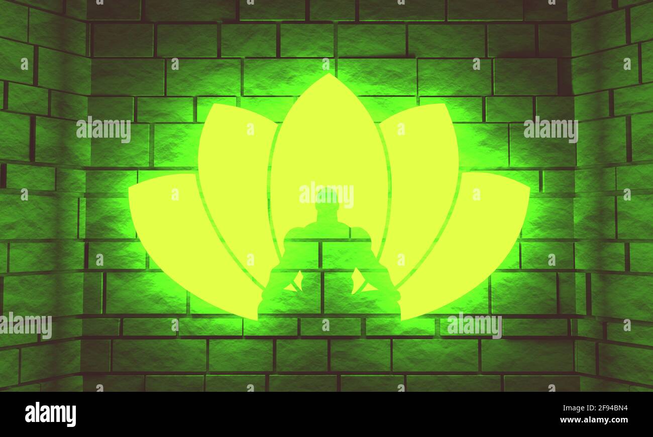 Muscular man sit in meditation pose. Bodybuilder relaxing. Cutout ...