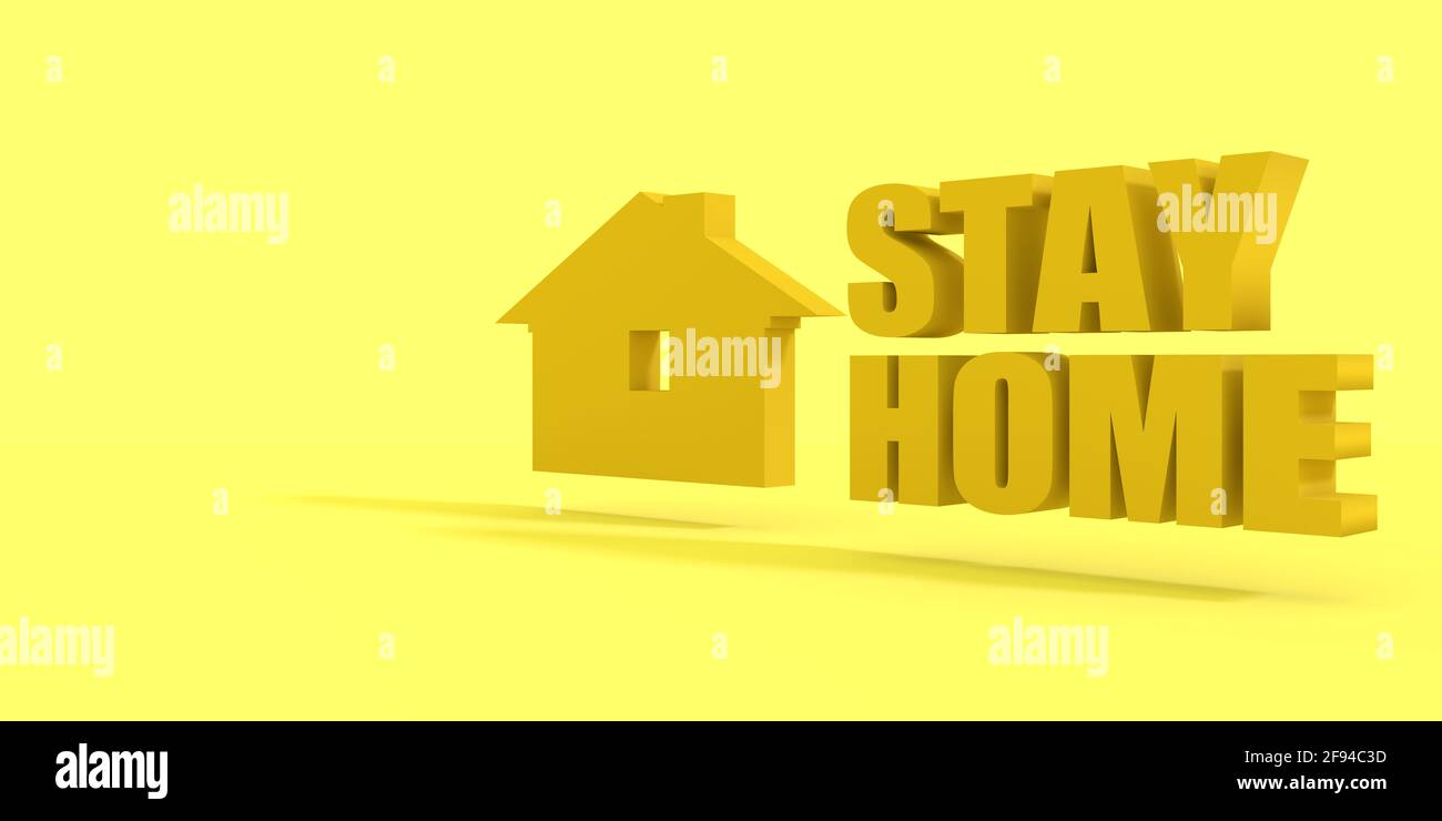 Stay home message. Staying at home with self quarantine to help slow ...