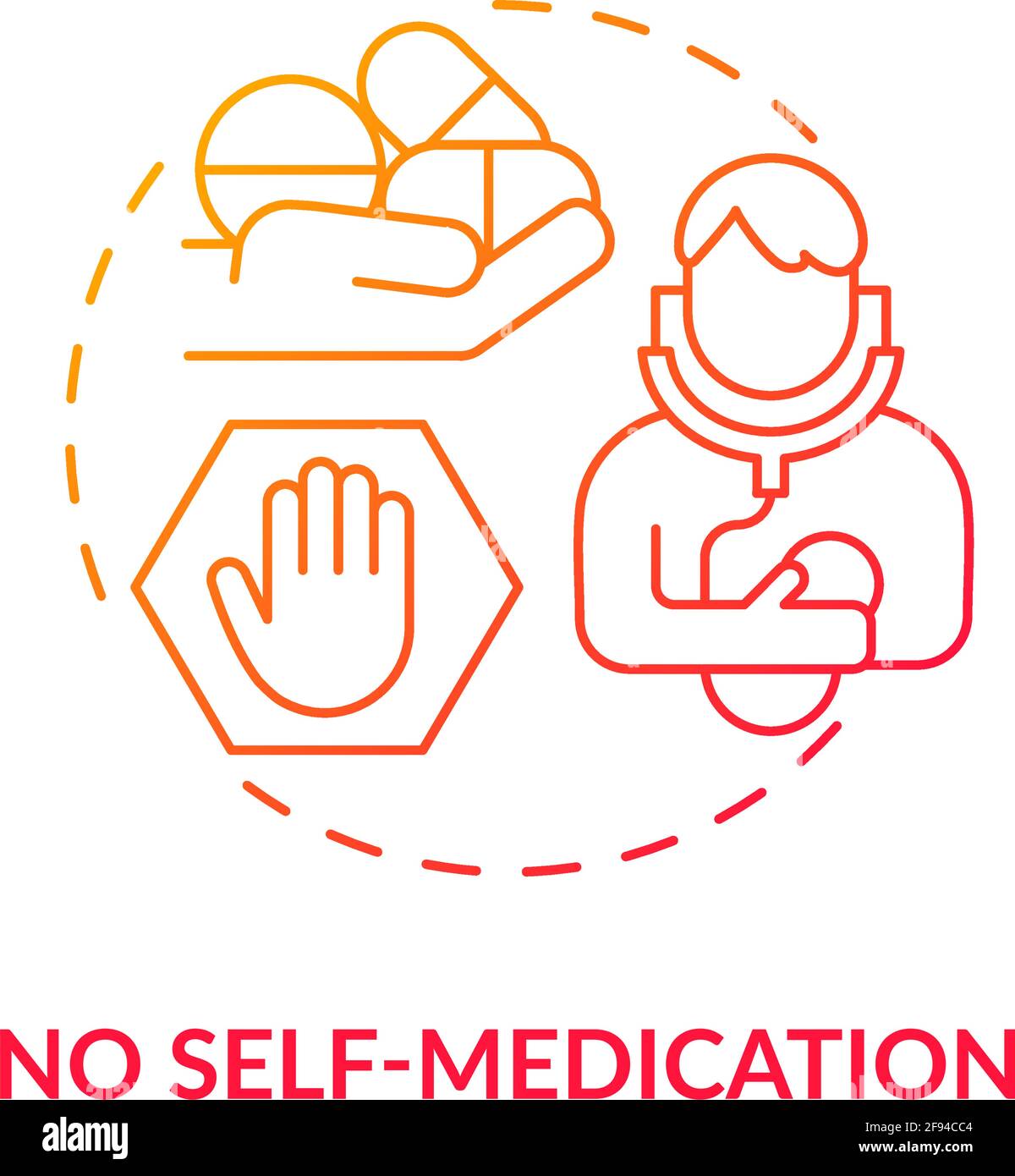 No self-medication concept icon Stock Vector Image & Art - Alamy