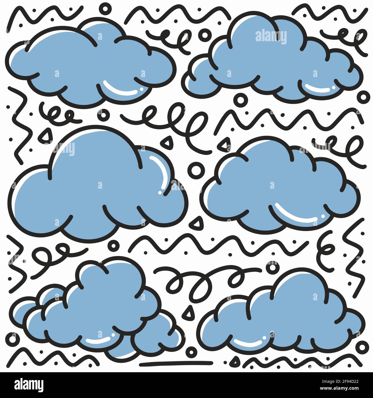 hand drawn cloud doodle set Stock Vector Image & Art - Alamy