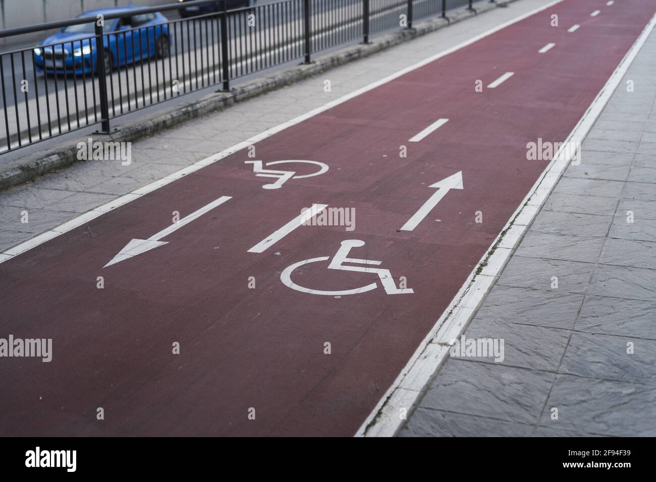 Road lane for disabled people Stock Photo - Alamy
