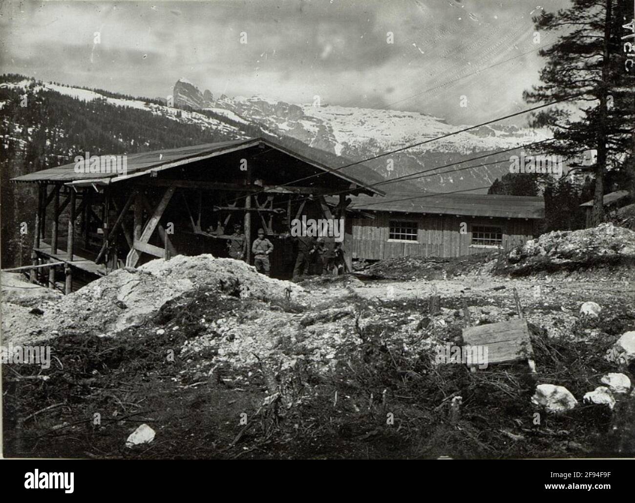 Incisa cable car angle station, taken in April 1916 Stock Photo - Alamy