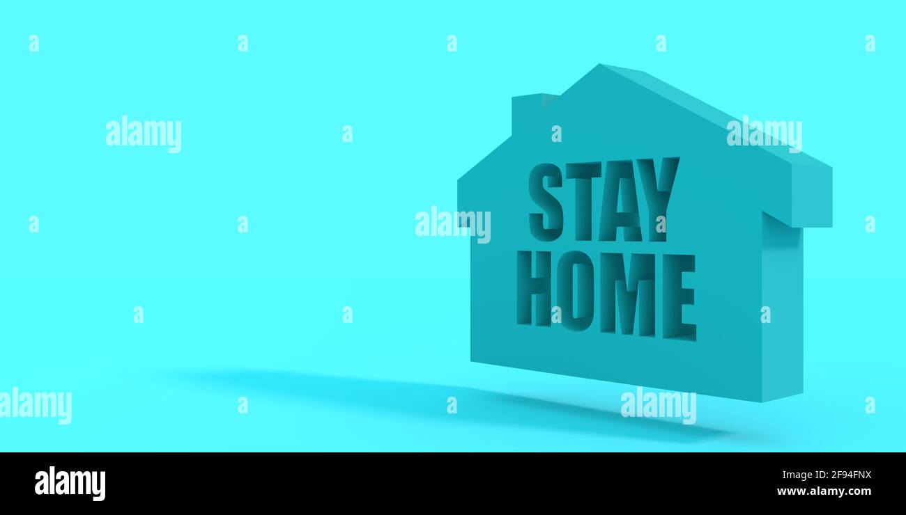 Stay home message. Staying at home with self quarantine to help slow ...