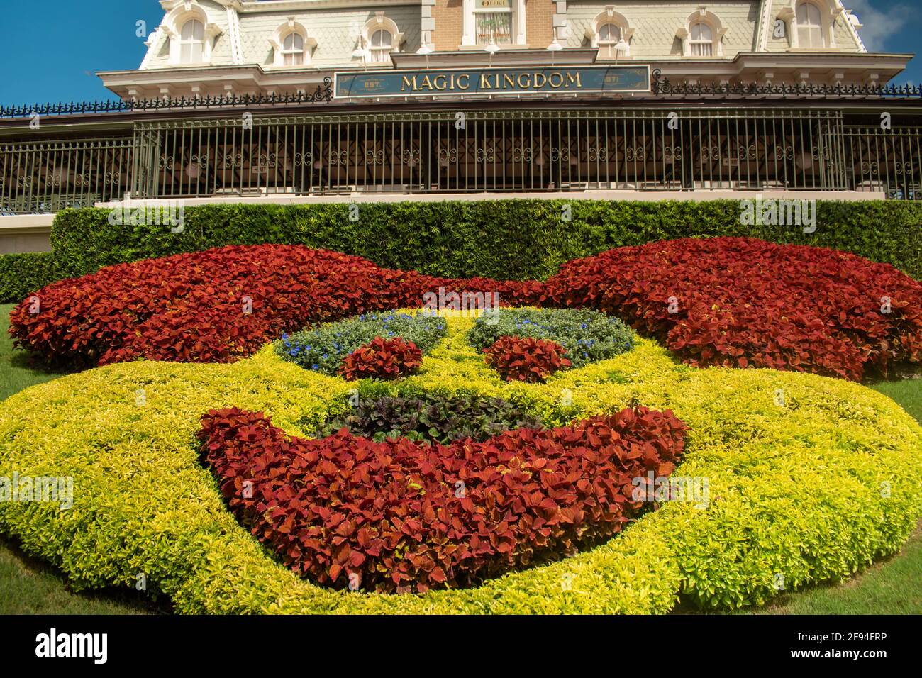 Orlando , Florida. September 21, 2020. Mickey face built with plants in ...