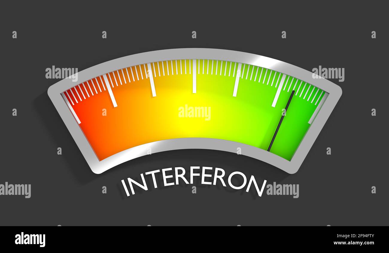 Interferon level scale with arrow. The measuring device icon. Sign ...