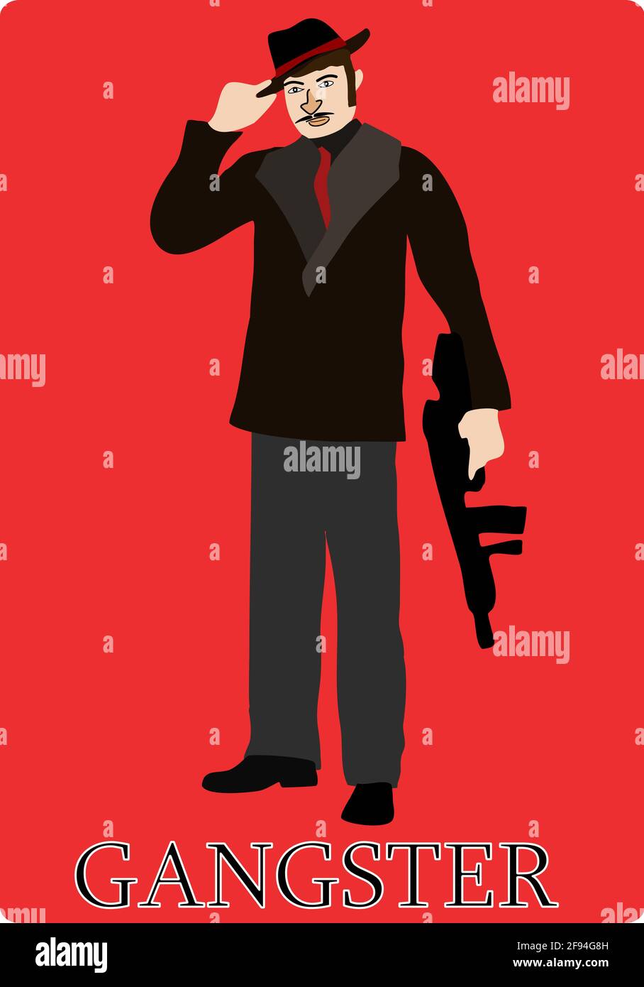 Image of gangster with rifle Stock Photo - Alamy