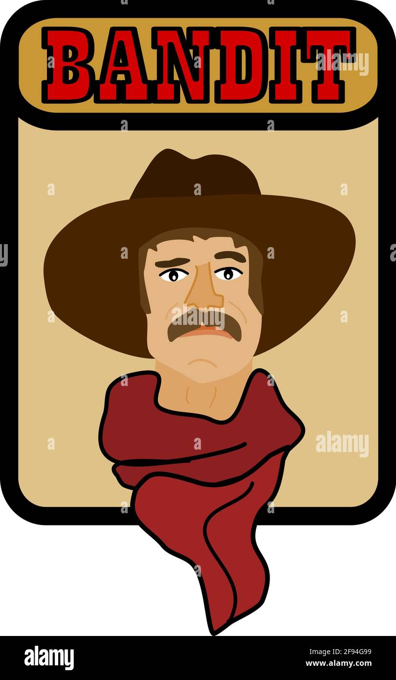 Image of cowboy bandit with hat Stock Photo - Alamy