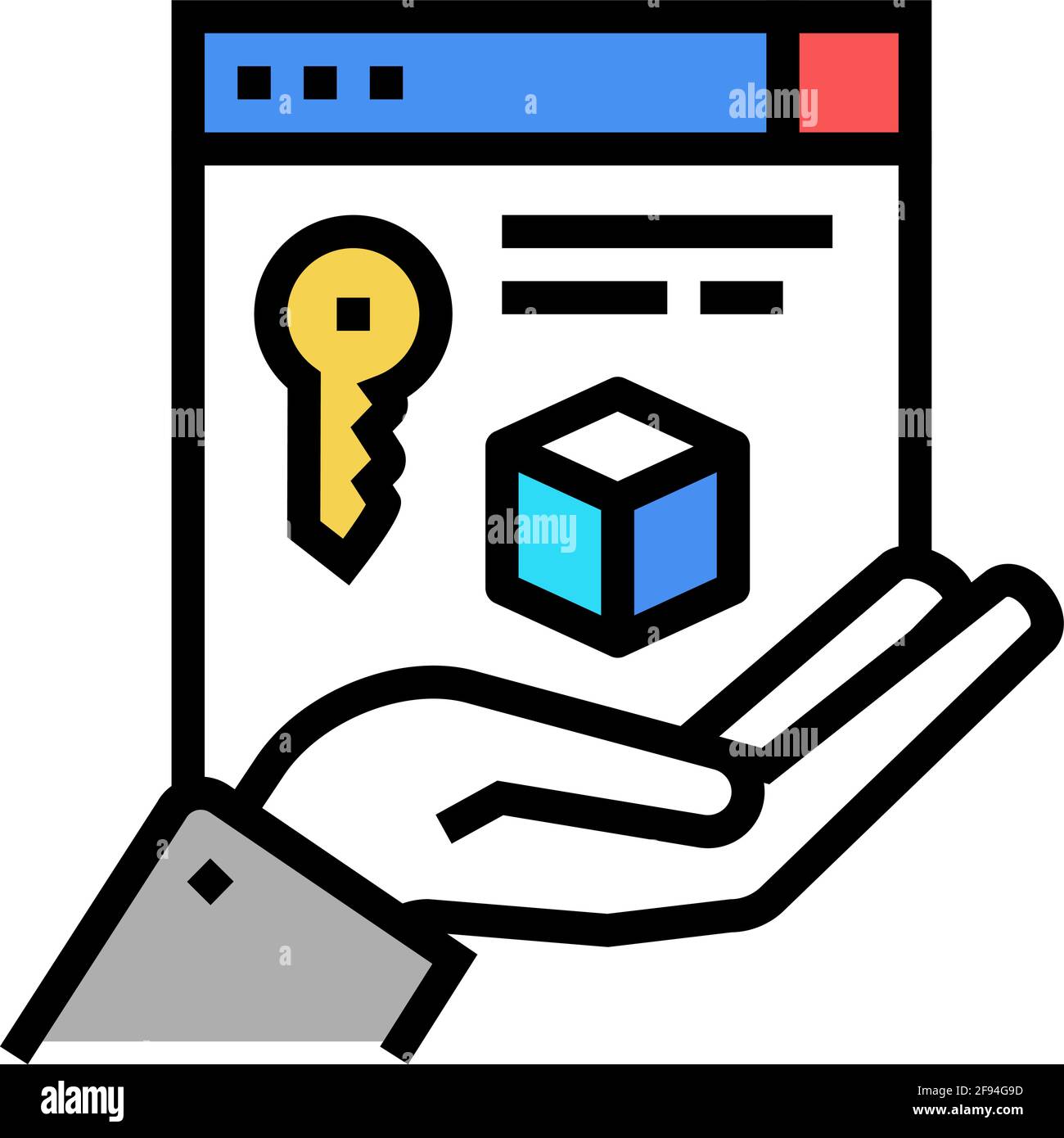 security digital processing color icon vector illustration Stock Vector ...