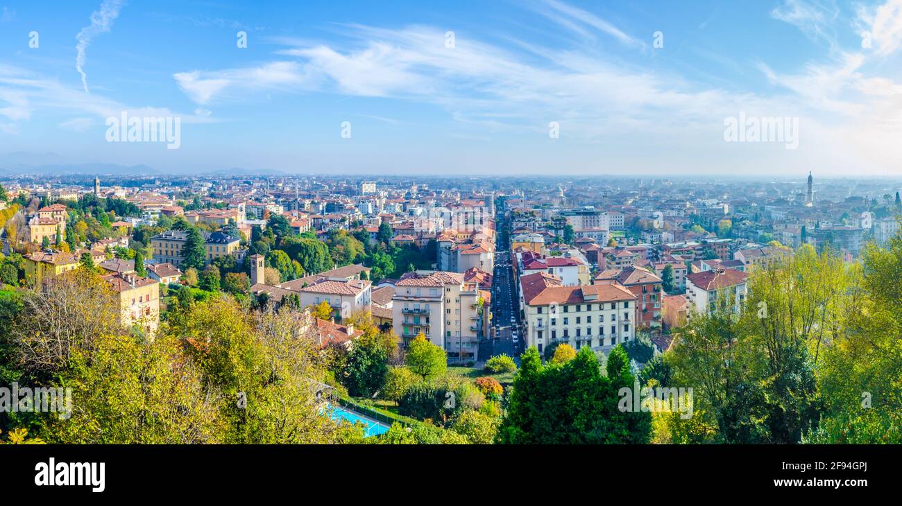 Aerial view of Bergamo, Italy Stock Photo - Alamy