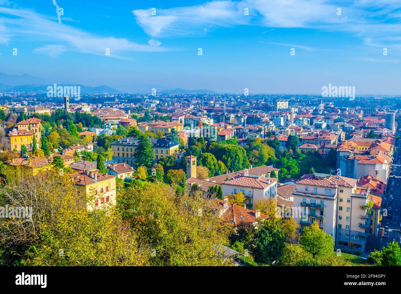 Aerial view of Bergamo, Italy Stock Photo - Alamy