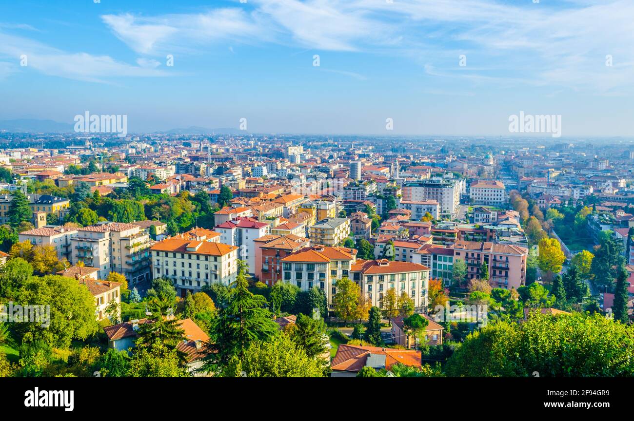 Aerial view of Bergamo, Italy Stock Photo - Alamy