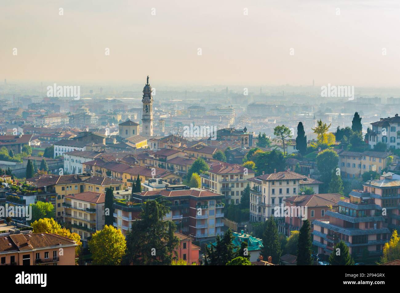 Aerial view of Bergamo, Italy Stock Photo - Alamy