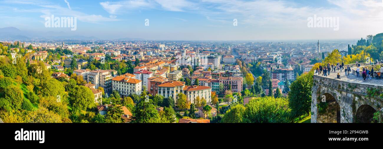 Aerial view of Bergamo, Italy Stock Photo - Alamy