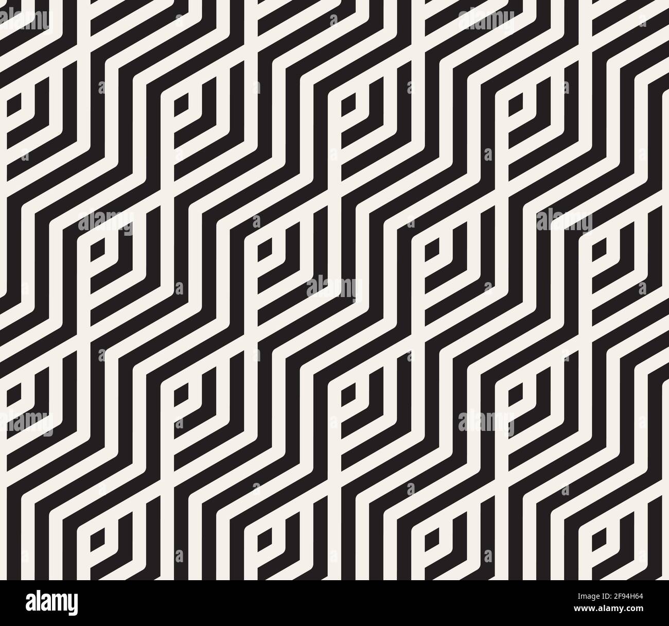 Vector Seamless Pattern Repeating Abstract Background Black And White Geometric Lattice Design