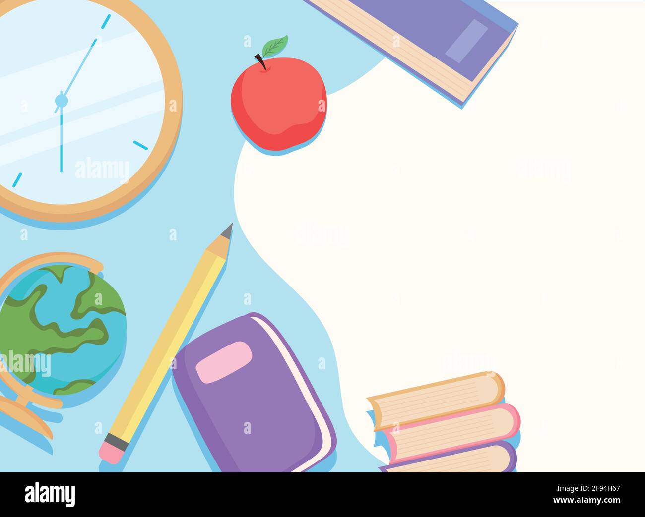 School books pencil and apple Stock Vector Image & Art - Alamy