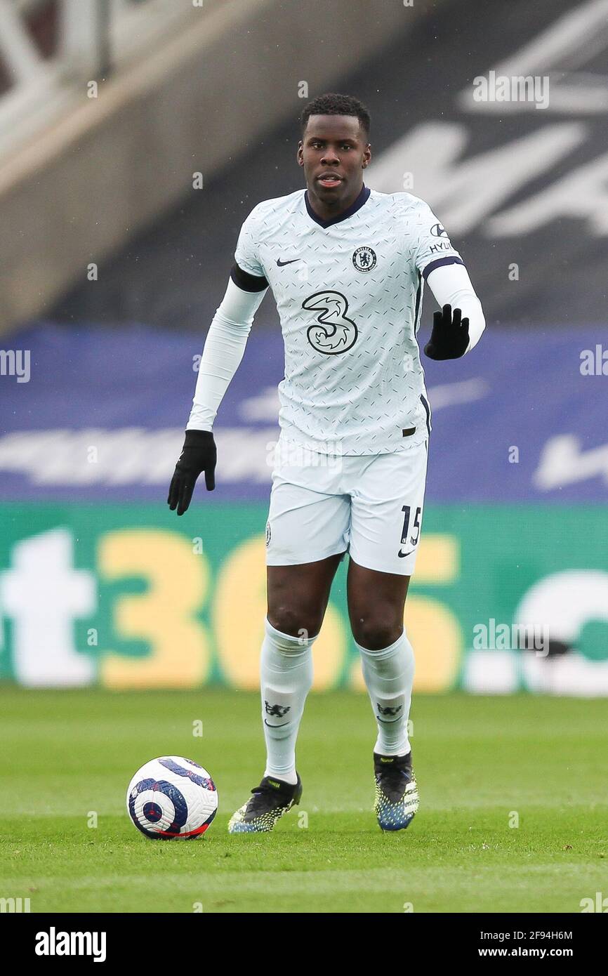 London, UK. 15th Apr, 2021. Kurt Zouma of Chelsea in action during the ...