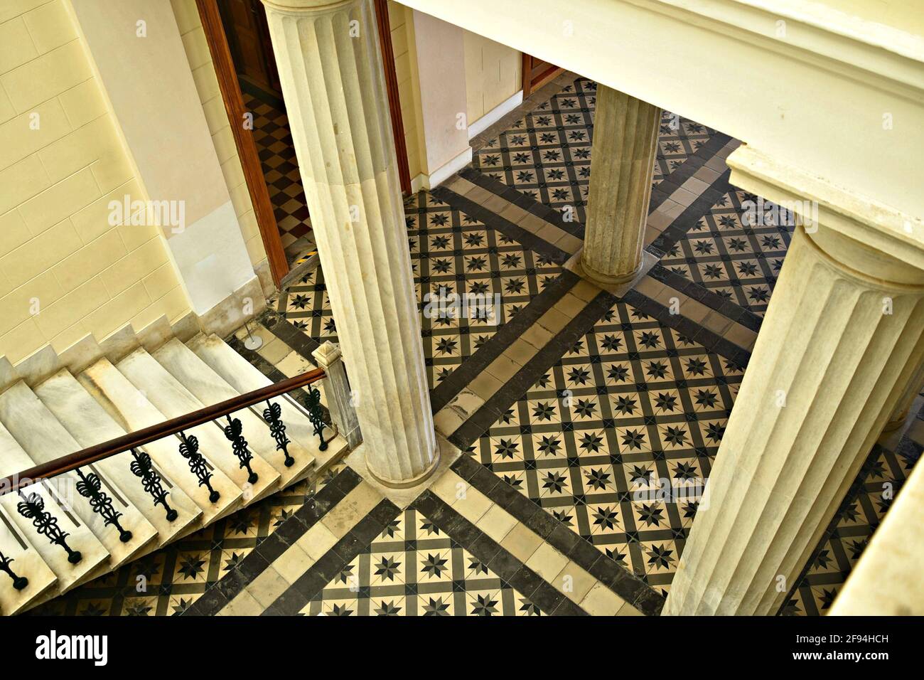 Interior view of the Neoclassical style Town Hall with spectacular ...