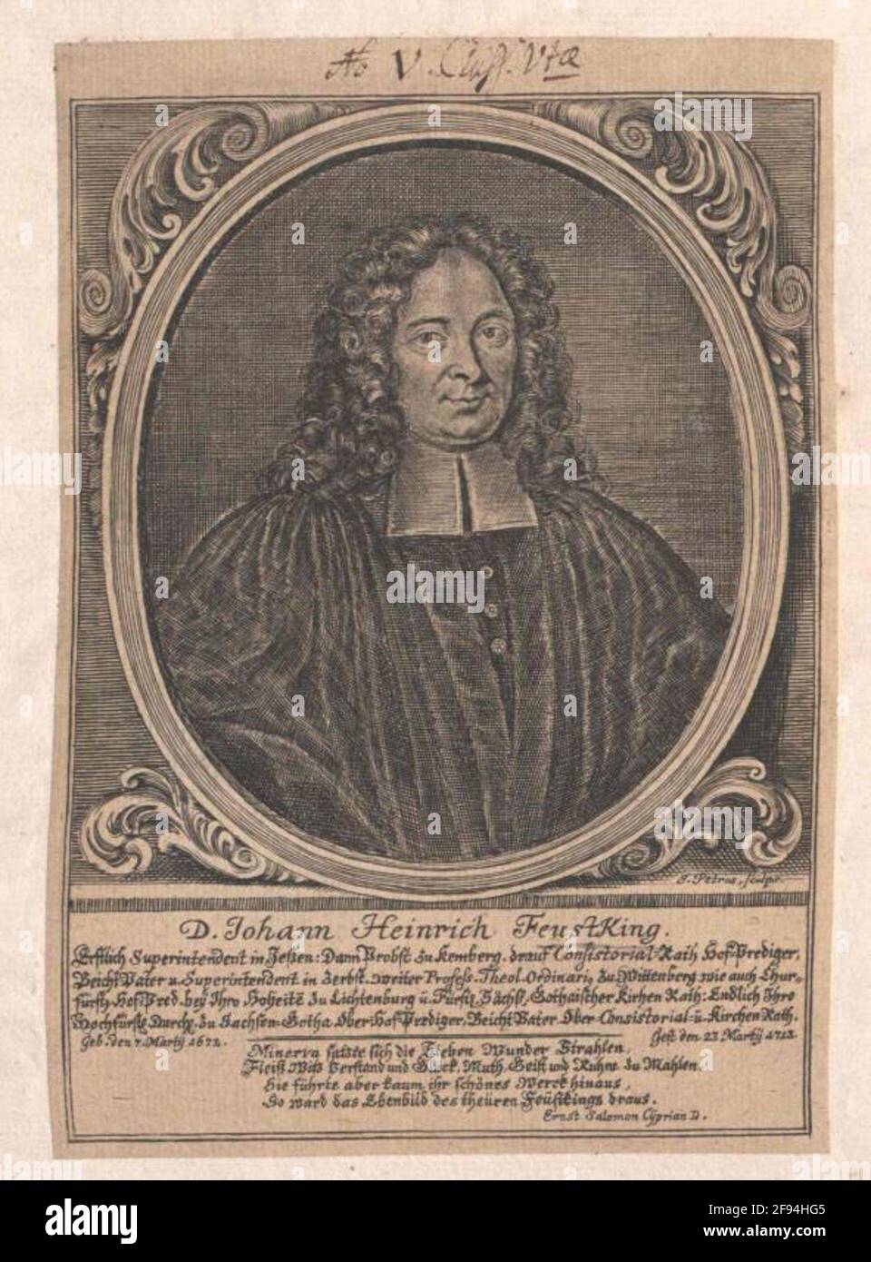 Feustking, Johann Heinrich Stecher: Peter, Jakob (1701 Stock Photo - Alamy