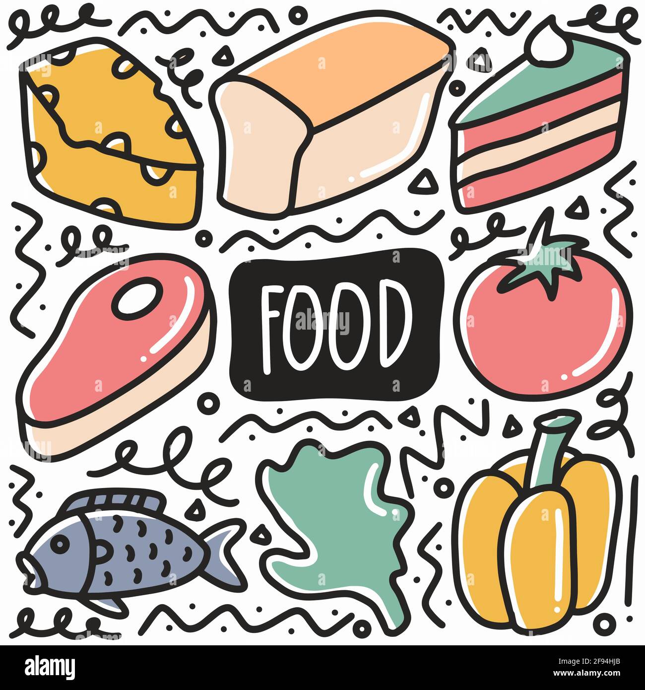 hand drawn food doodle set Stock Vector Image & Art - Alamy