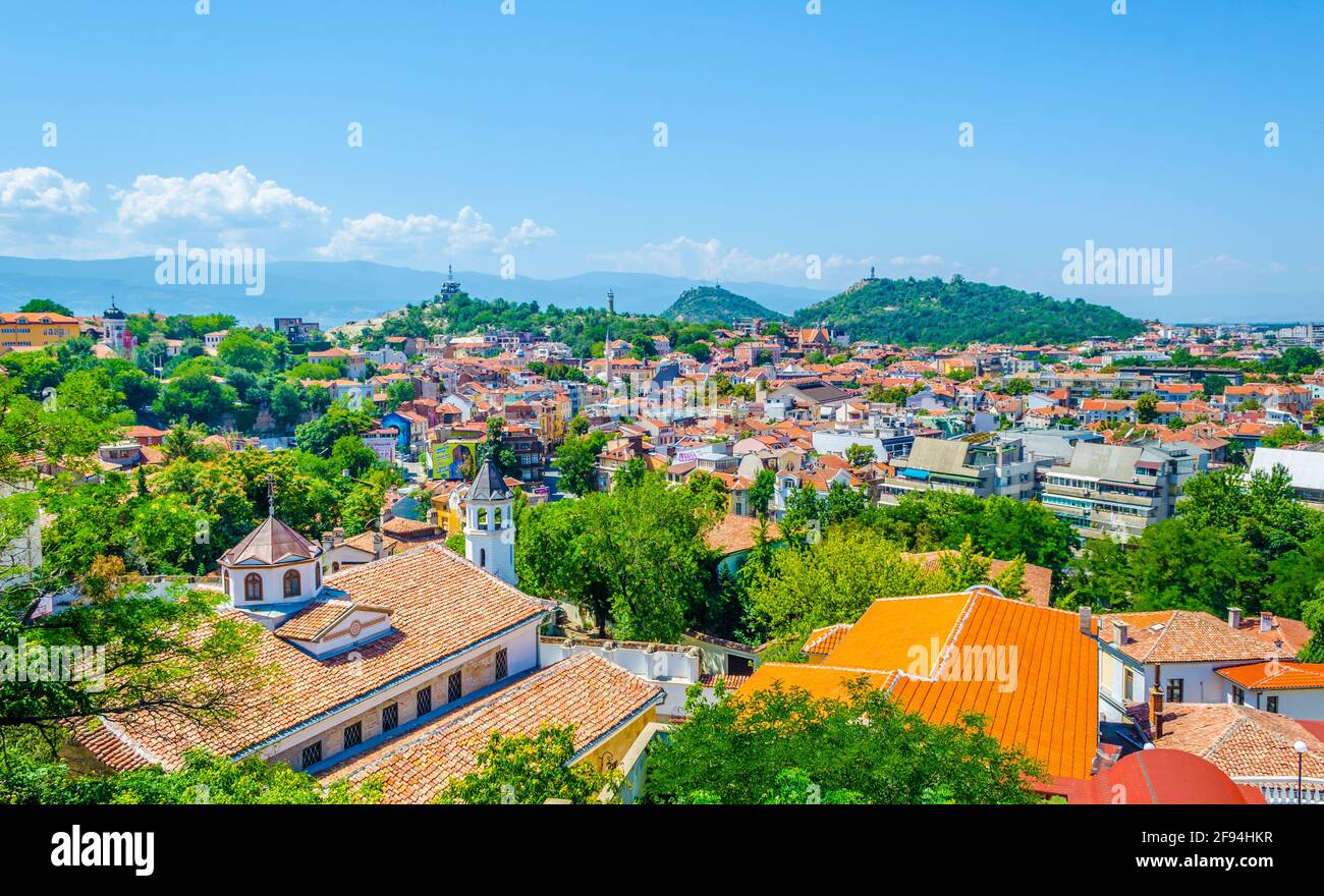 Aerial view of the Bulgarian city Plovdiv Stock Photo - Alamy