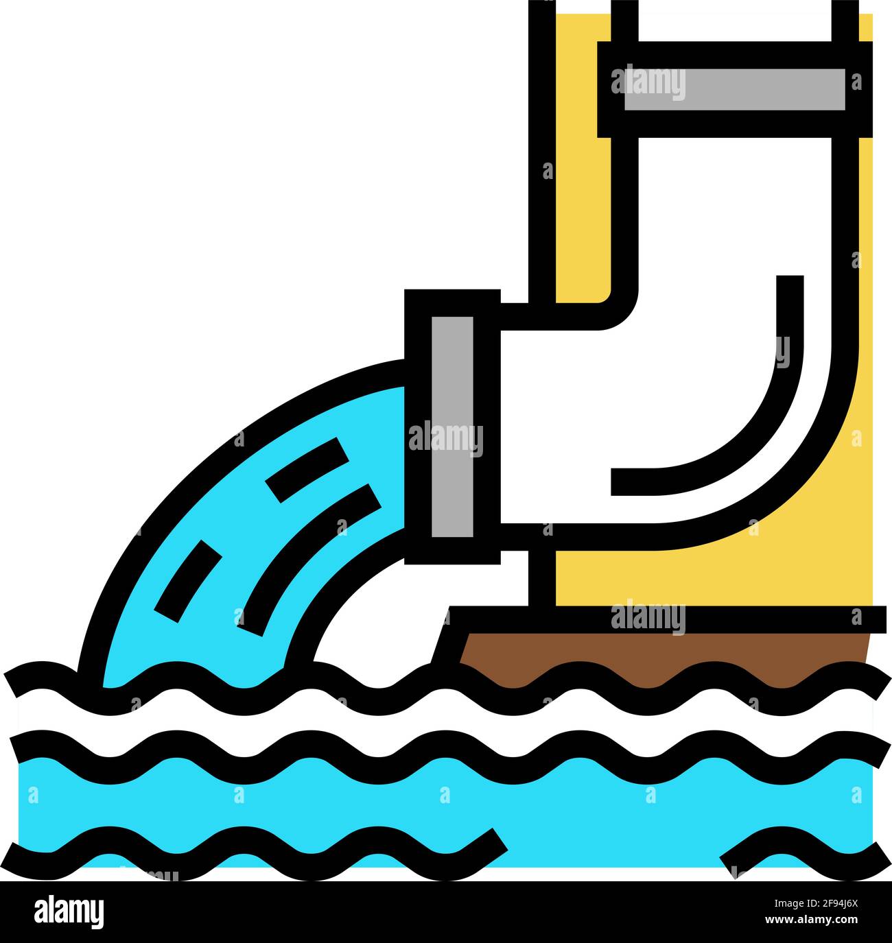 water flowing from drainage pipe color icon vector illustration Stock Vector Image & Art - Alamy