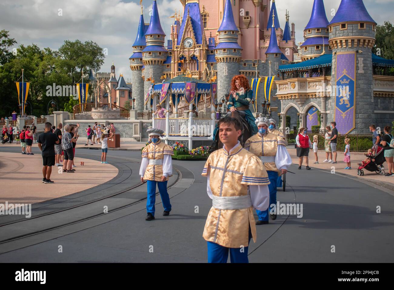 Orlando , Florida. September 21, 2020. Merida Princess riding horse in ...