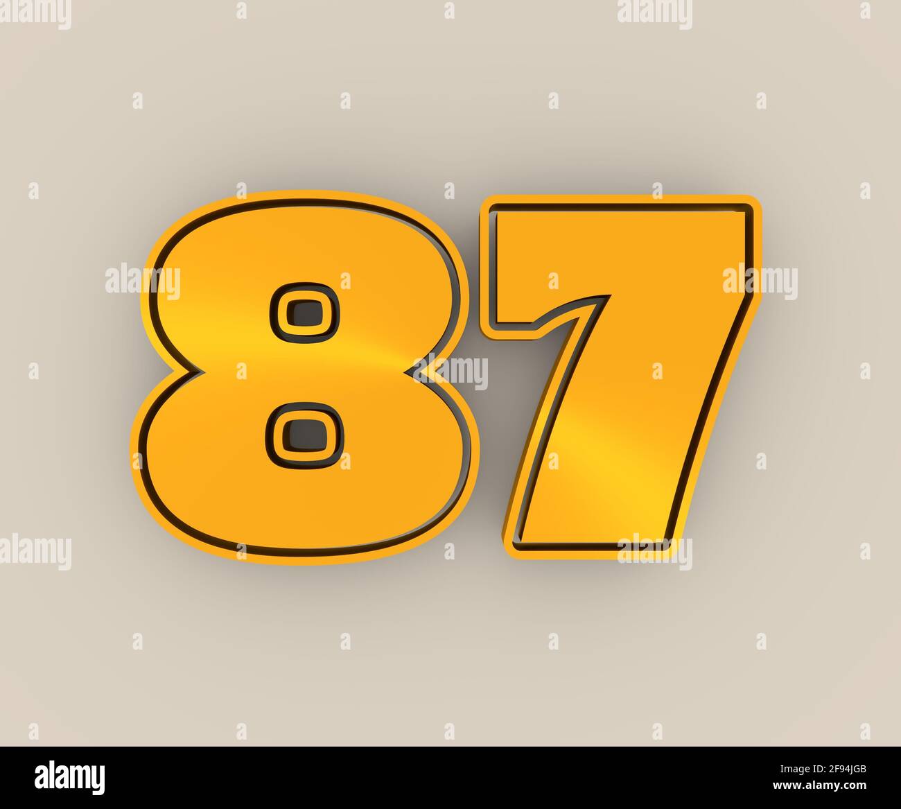 87 number illustration. Classic style Sport Team font. 3D rendering ...