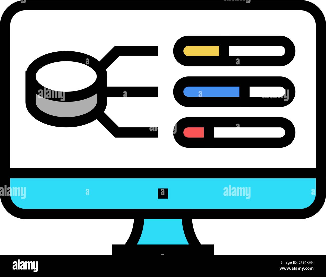 model selection digital processing color icon vector illustration Stock ...
