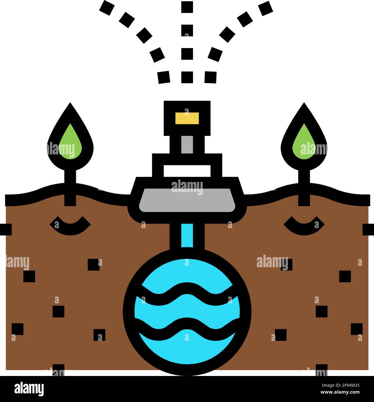 irrigation system from drain color icon vector illustration Stock ...